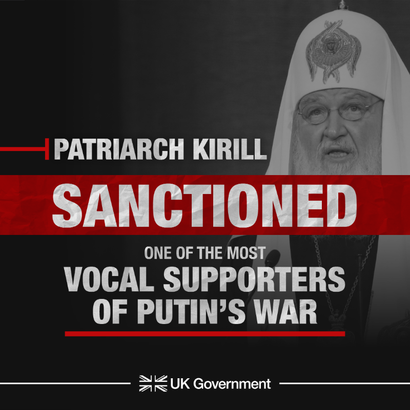 UK sanctions Patriarch Kirill over support for Russian war in Ukraine ...