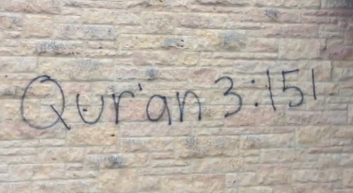 Churches vandalized by graffiti artists with verses from Quran ...