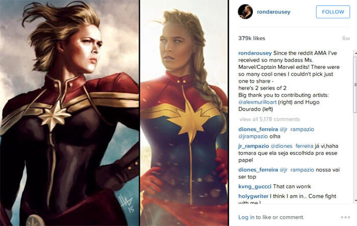 Ronda Rousey as Captain Marvel: Producer Kevin Feige responds to rumors ...
