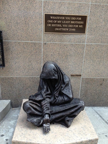Statue of Jesus as a homeless beggar draws attention in NYC: Seeing ...